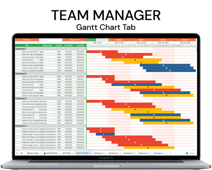 Team Manager's 4in1 Pack | Comprehensive Workflow Suite | Google & Excel – ACESHEETS Inc