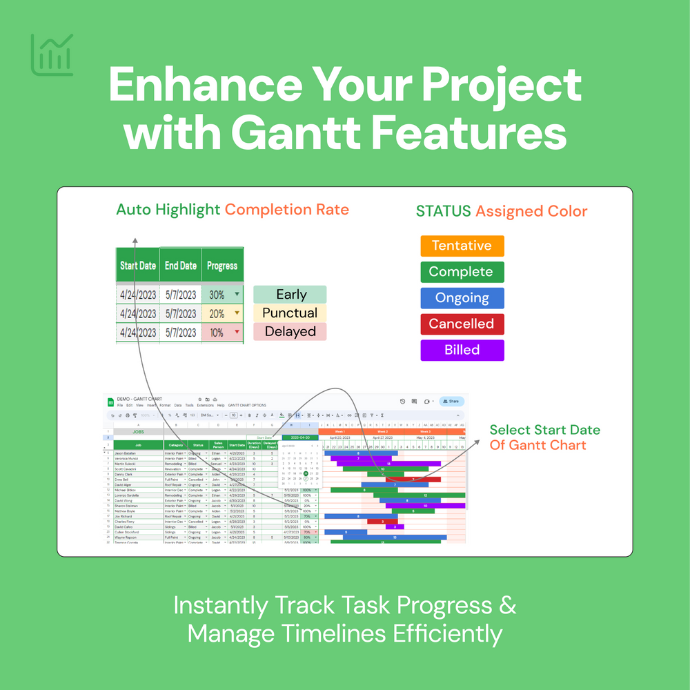 Gantt Chart | Task Calendar & Scheduler Tool – ACESHEETS Inc