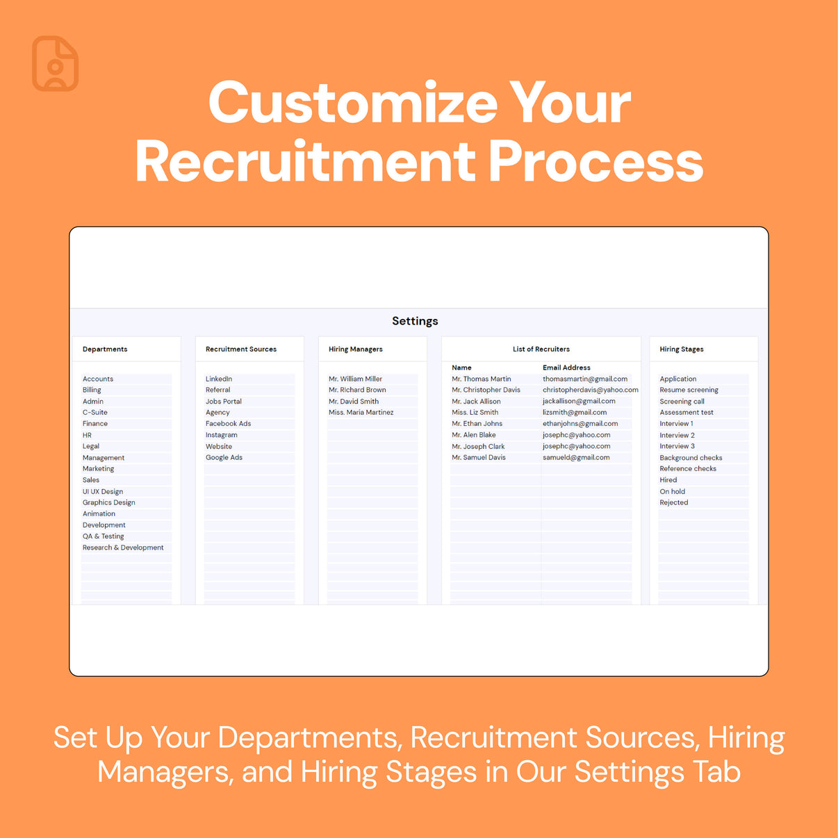 Recruitment Tracker Template For Efficient Hiring! – ACESHEETS Inc