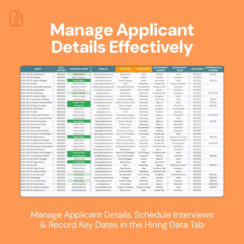 Recruitment Tracker Template For Efficient Hiring! – ACESHEETS Inc