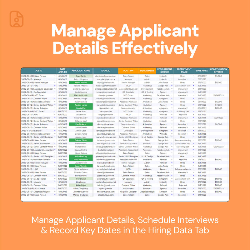 Recruitment Tracker Template For Efficient Hiring! – ACESHEETS Inc